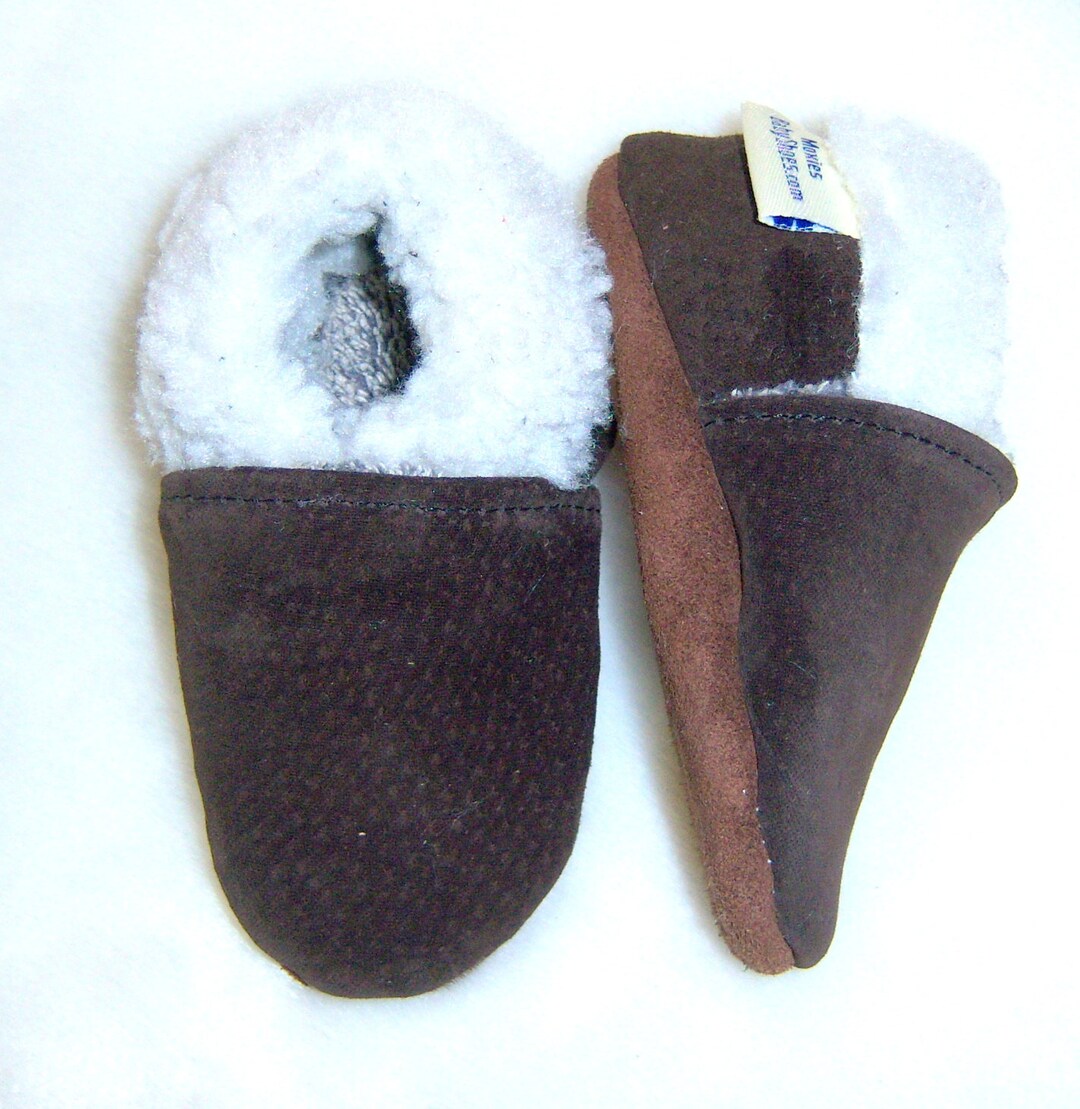 Winter Baby Booties Leather Suede Baby Shoes Sherpa Lined - Warm Shoes ...
