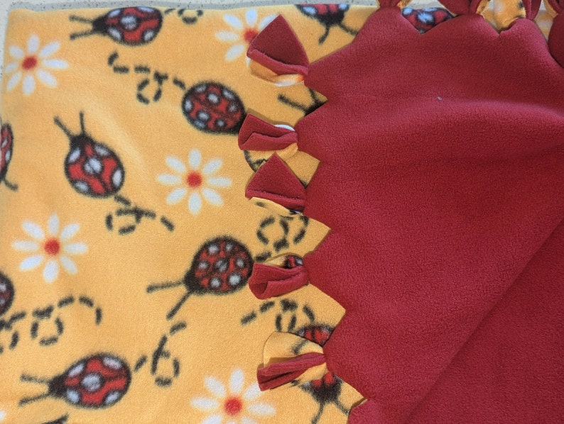 Ladybug or Ladybird No Sew Fleece Blanket, Extra Warm, Cuddly and ...