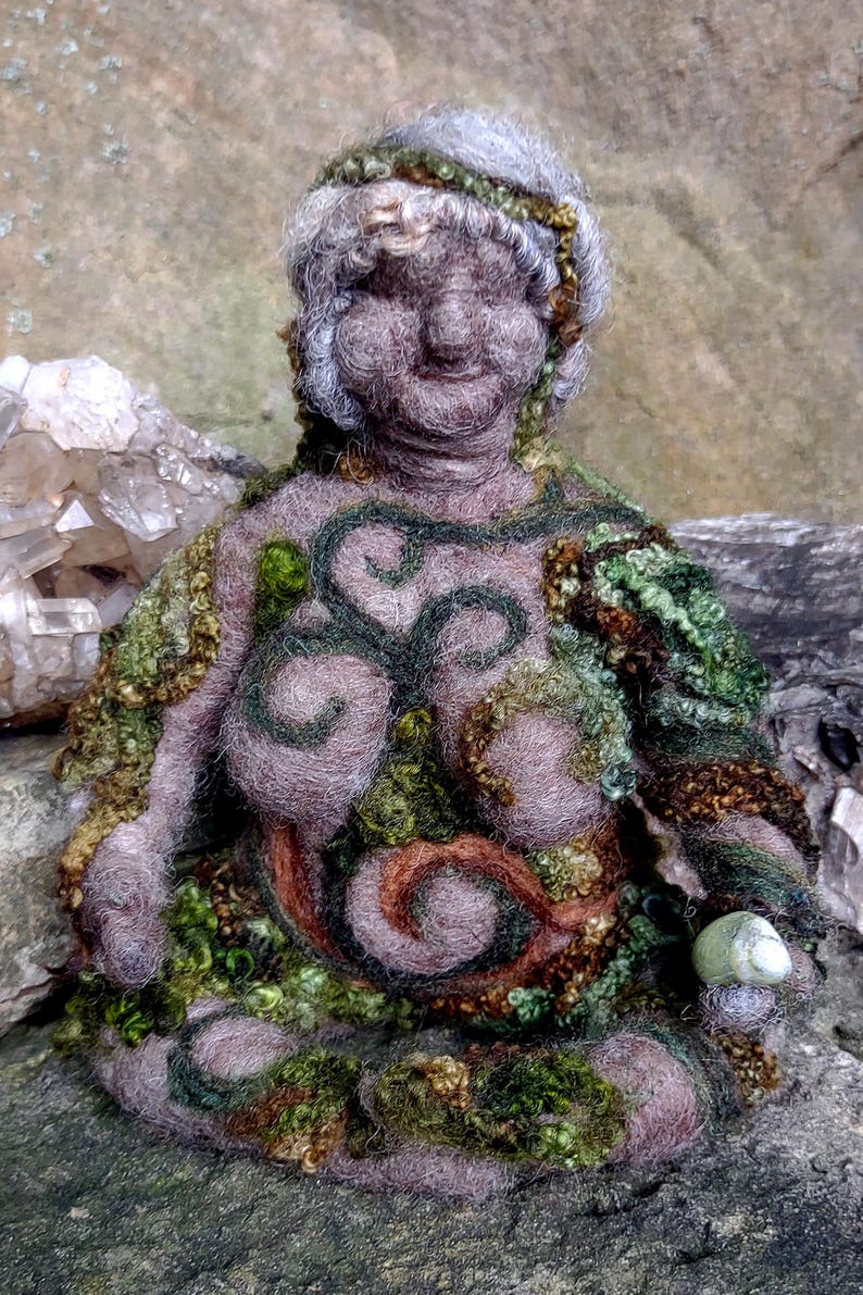 Earth Goddess- Needle Felted Altar Statue - Etsy