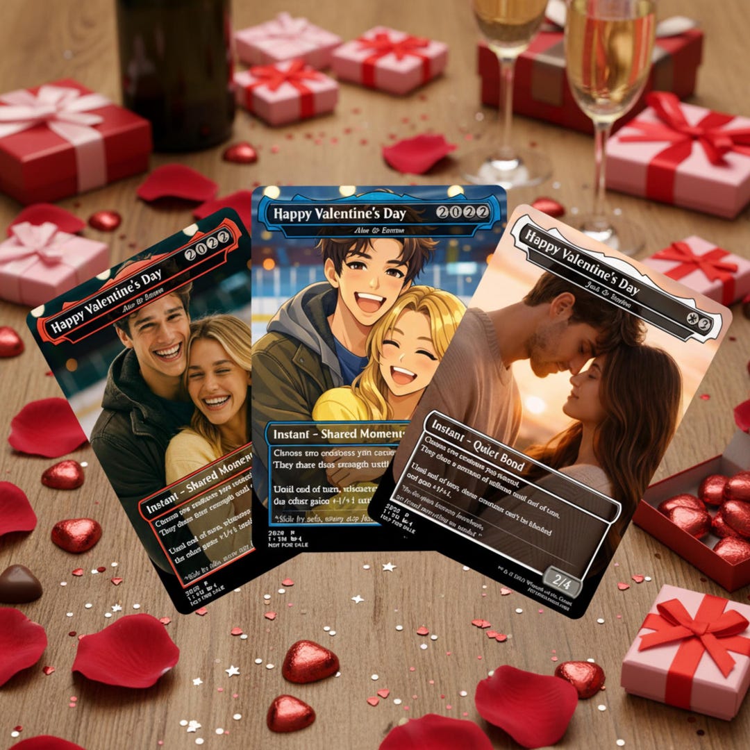 Custom Magic the Gathering Couple, Personalized Fantasy Trading Card ...