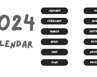 Monthly Digital Calendar PDF Printable - Etsy