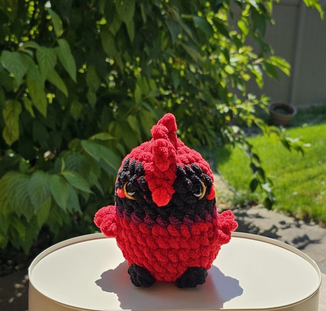 Cardinal Crochet Plushie, Amigurumi Cardinal Plushie, Crochet Bird ...