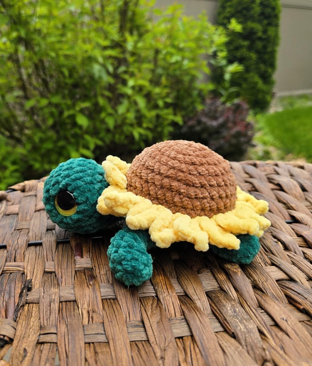 Crochet Sunflower Turtle Plushie | Handmade Sea Turtle Toy | Soft ...