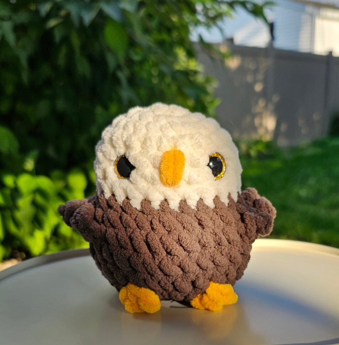 Bald Eagle Crochet Plushie, Amigurumi Eagle Plushie, Crochet Bird ...