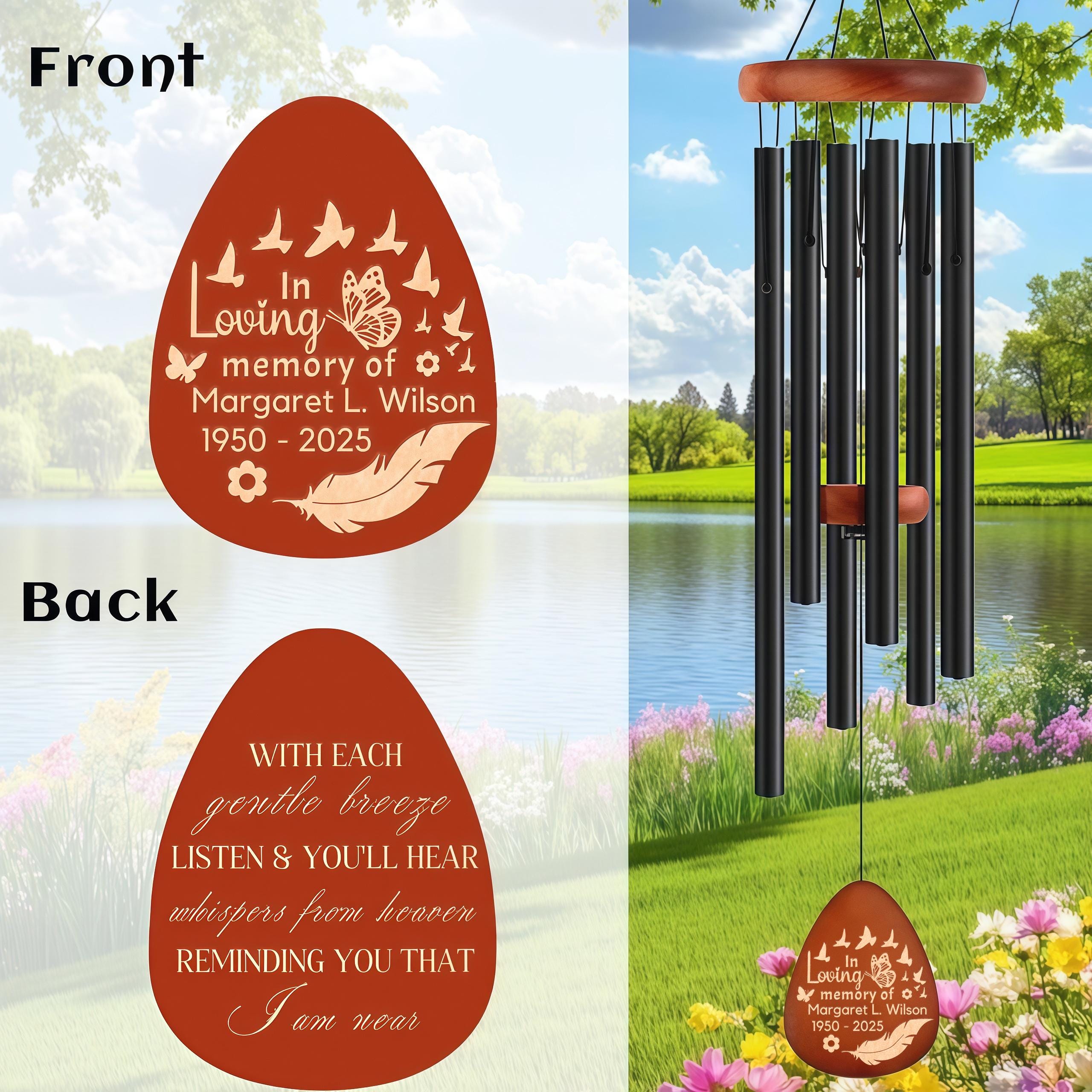Custom Memorial Wind Chimes, Sympathy Gift for Loss, Bereavement ...