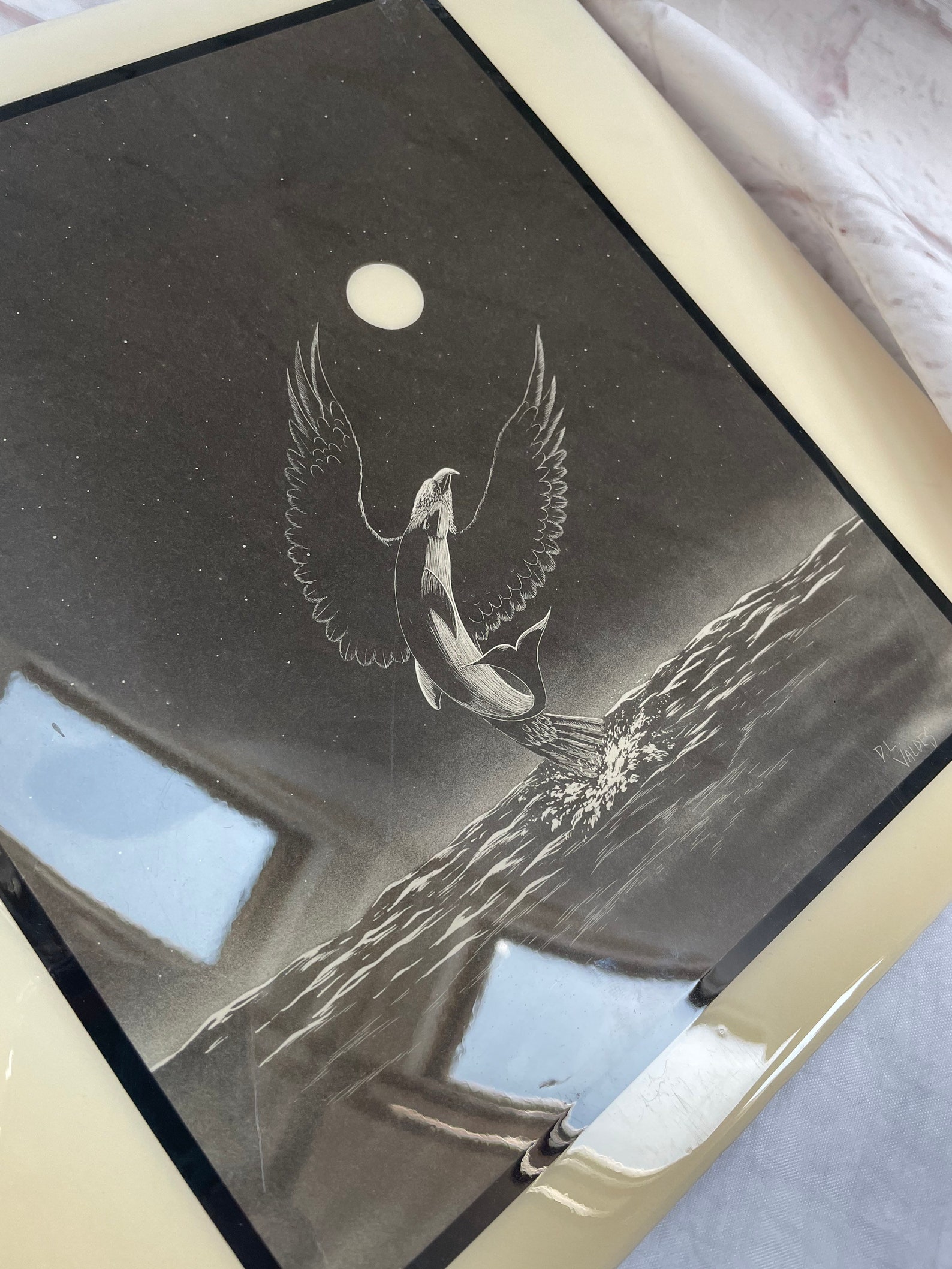 Vintage 12” Large D.L. Valdez Native American Dolphin Eagle Limited ...