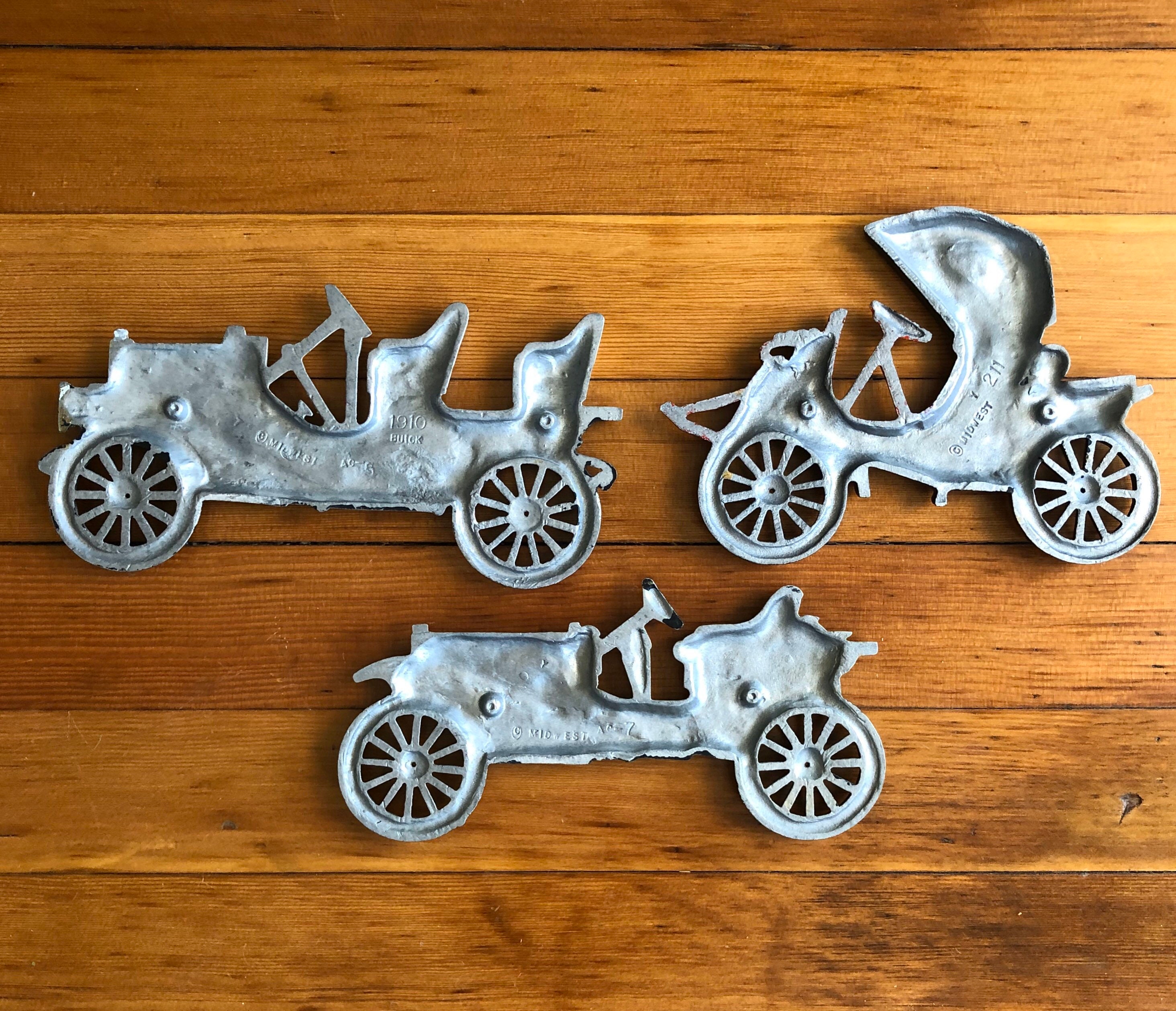 Vintage 70s 3pc 1900s Style Cars Wall Hanging Art Painted Metal Jalopy ...