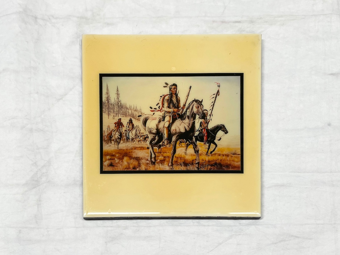 Vintage Cameron Blagg Native American Decorative Crystal Tile “flight ...