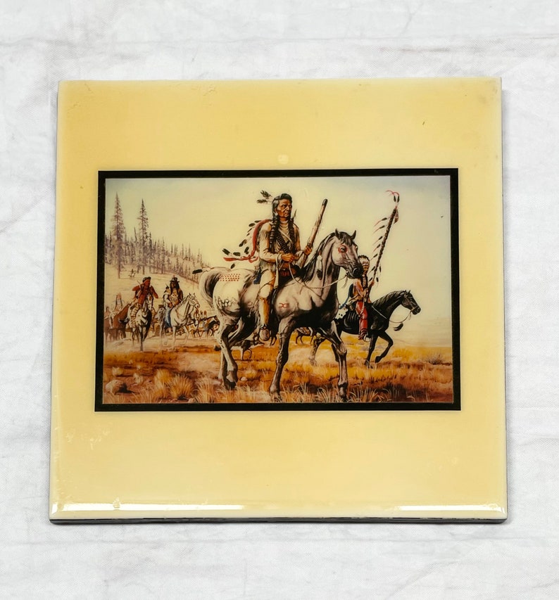 Vintage Cameron Blagg Native American Decorative Crystal Tile “flight ...