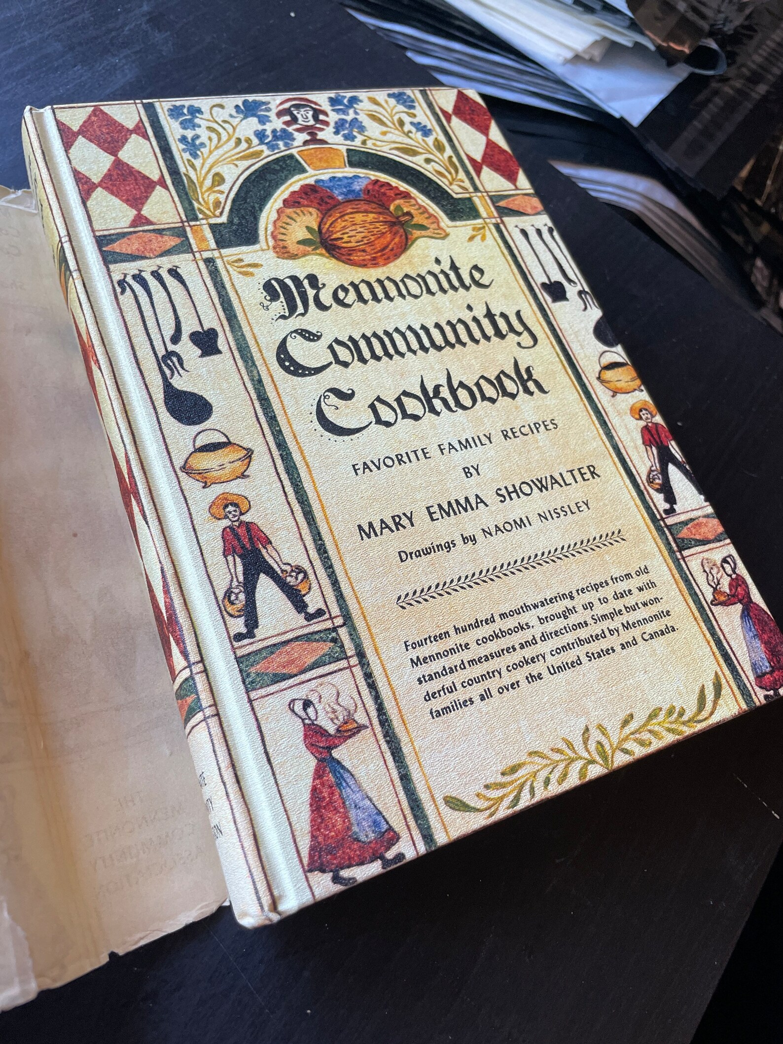 Vintage 50s Mennonite Community Cookbook Hardcover 1400 Family Recipes ...