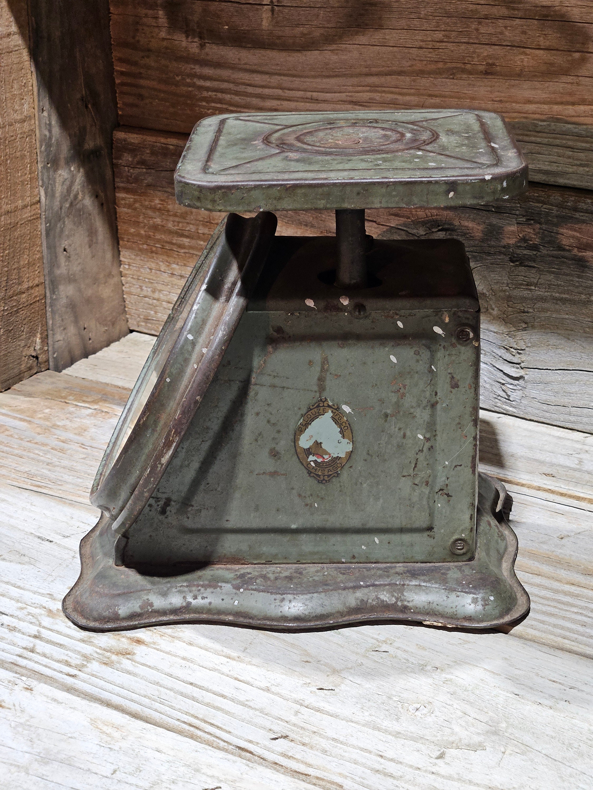 Vintage Pelouze Scale, Green Kitchen Scale, Family Scale, Farmhouse ...