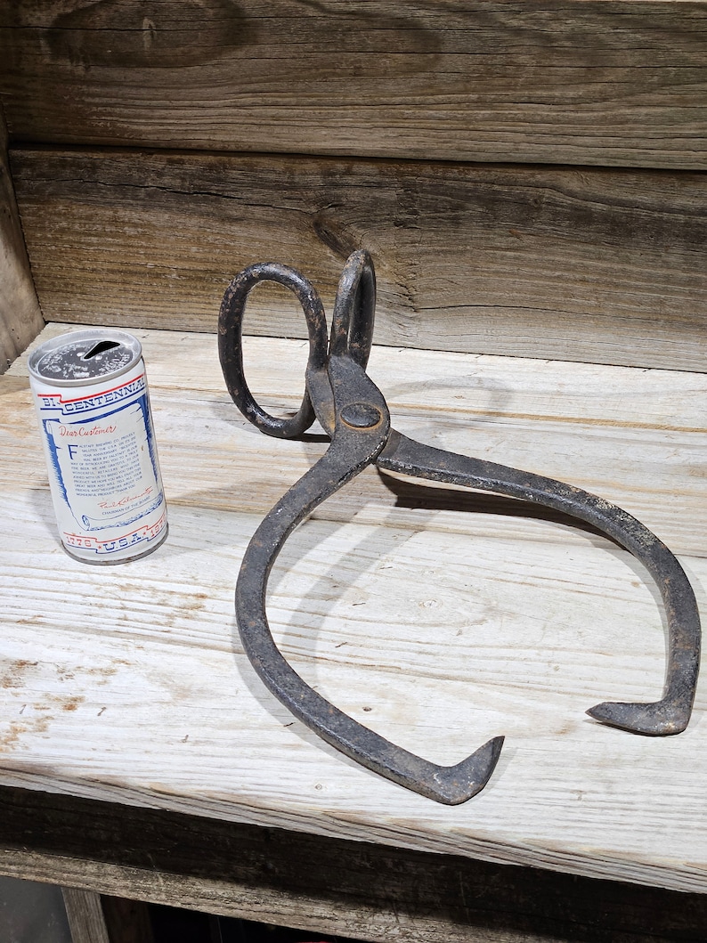 Antique Iron Ice Block Tongs, Large Ice Block Tongs, Ice Block Tongs ...