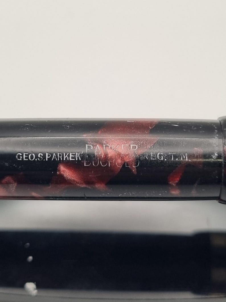 Vintage Parker Duofold NS, Red Marble, Fountain Pen, Button Filler ...