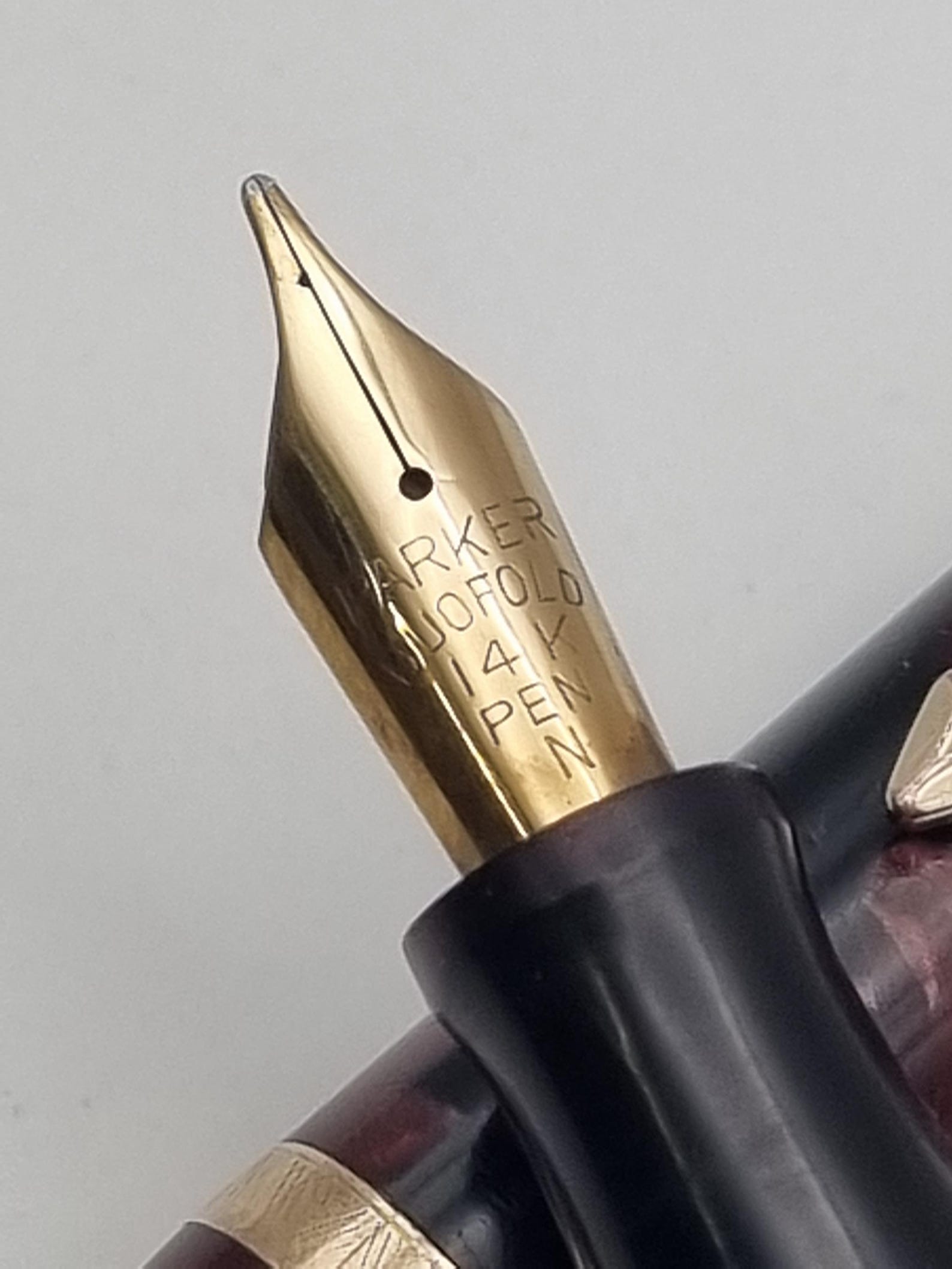 Vintage Parker Duofold NS, Red Marble, Fountain Pen, Button Filler ...
