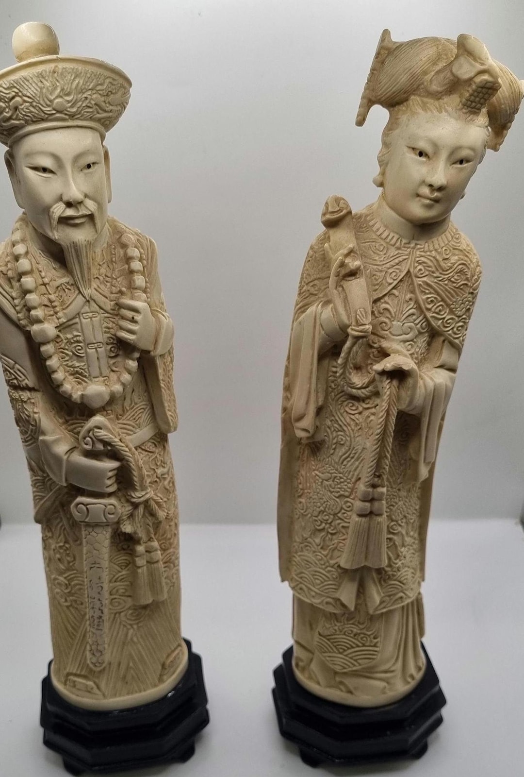 Large, Mid Century, Ivorine, Chinese Statue of Emporer and Empress. - Etsy