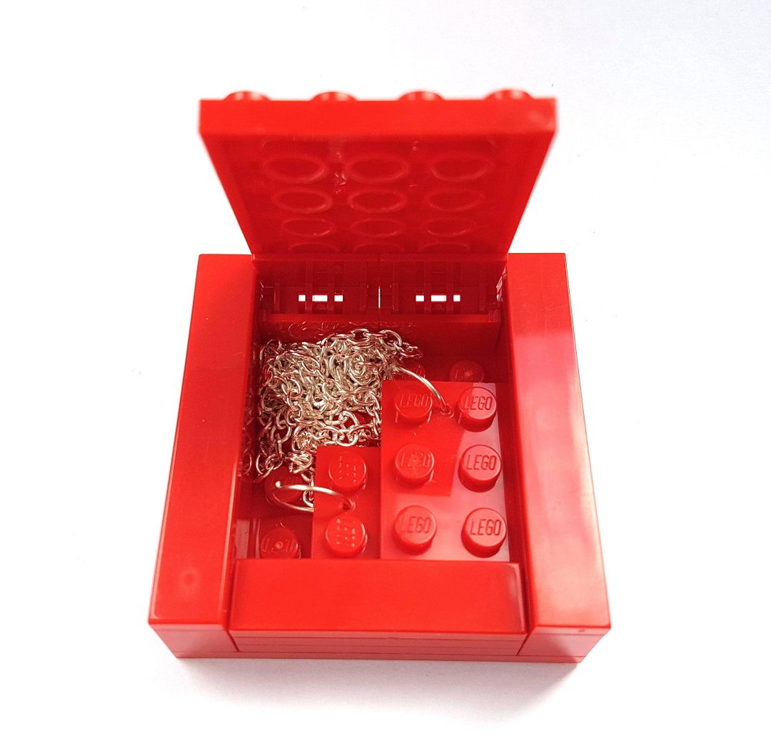RED Necklace Gift Display Box Handmade With Lego(r) Bricks Necklace ...