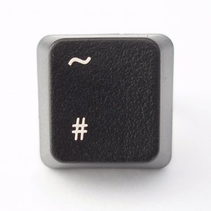 Hashtag Ring # Handmade From a Computer Keyboard Key Ring Recycled Ring ...