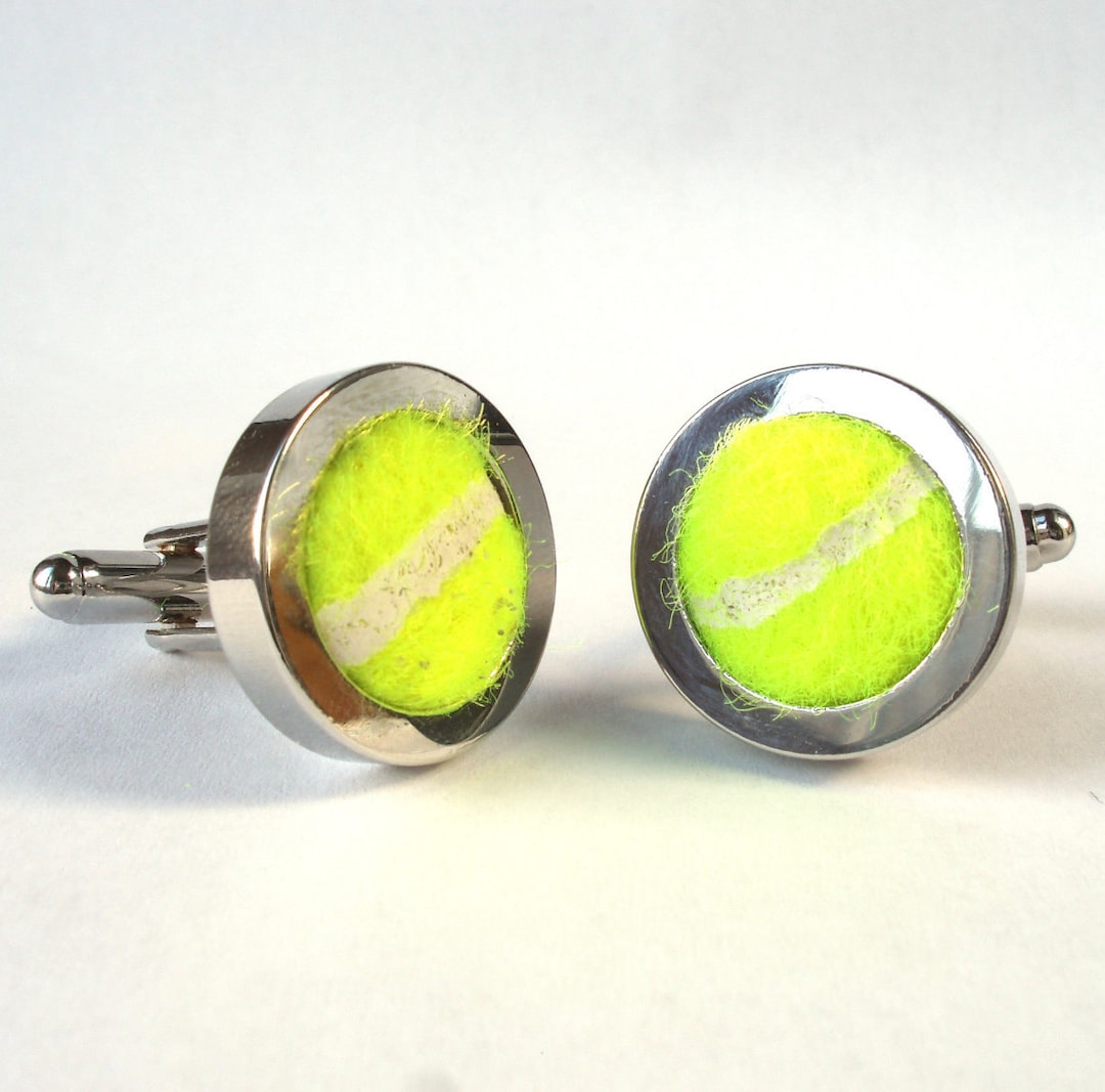 Real Tennis Ball Cufflinks Handmade From a Real Tennis Ball - Etsy