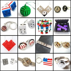 Chrome Silver Brick Charm Bracelet Handmade With LEGO Plates on a ...