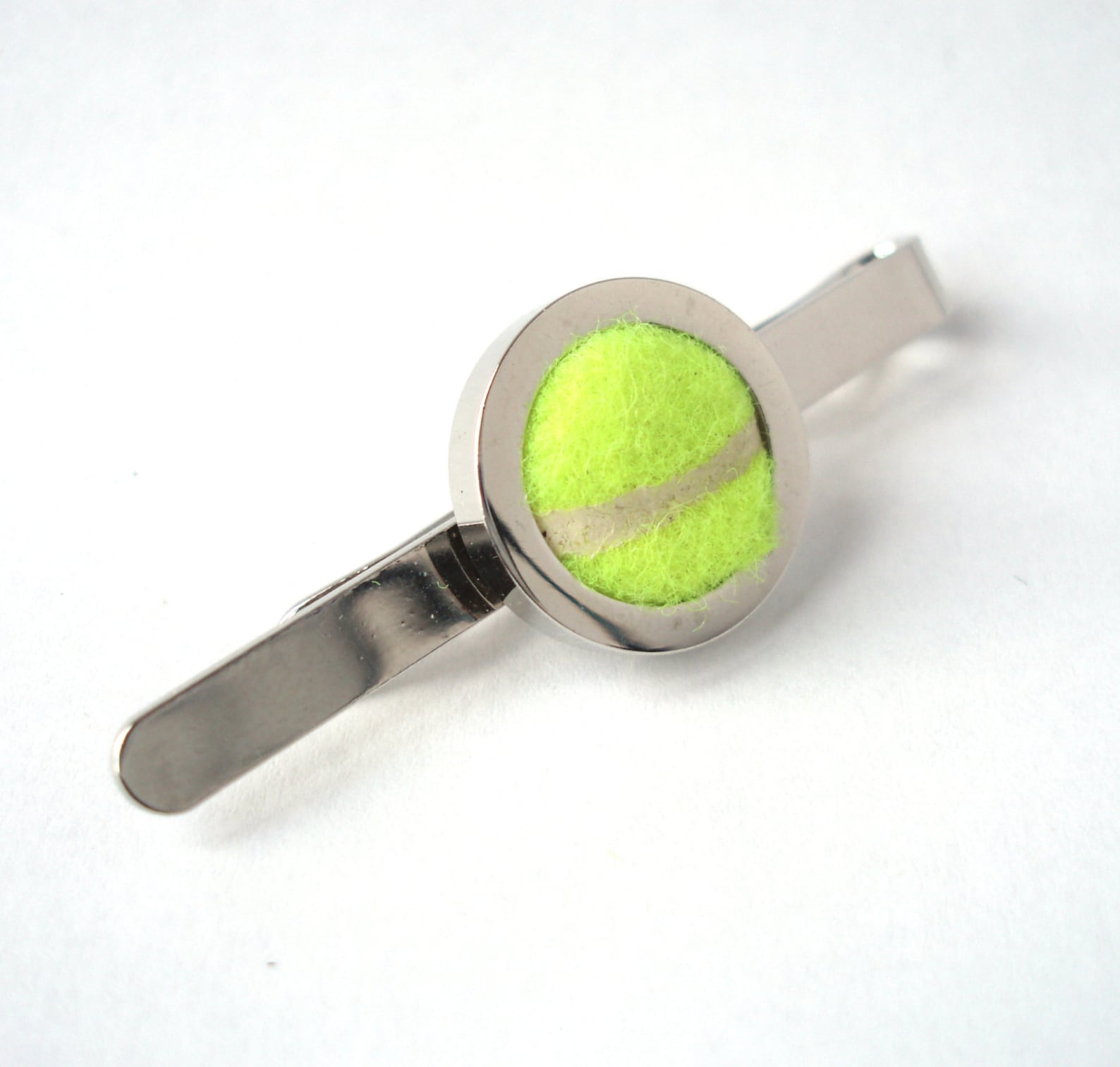 Real Tennis Ball Cufflinks and Tie Bar Set Groomsmen Cufflinks & Tie ...