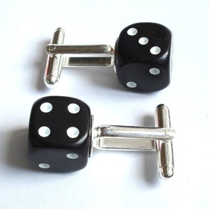 Dice Cufflinks Wedding Cufflinks Novelty Cufflinks Silver Plated ...