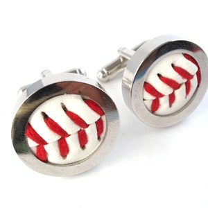 Cufflinks and Tie Clip Set Made From Real Baseballs Cufflinks and Tie ...