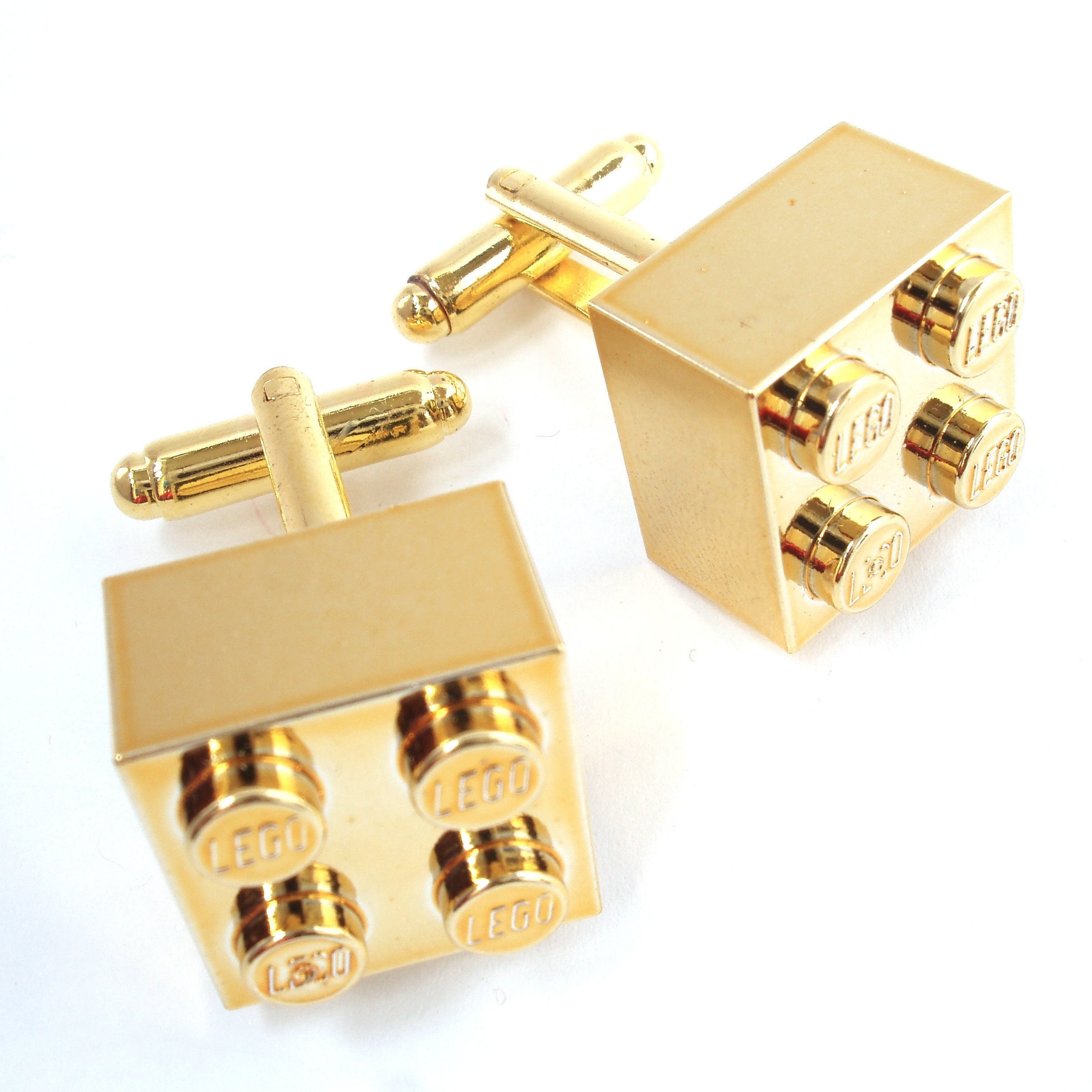 Chrome Plated Silver Brick Cufflinks Handmade With LEGO Bricks Silver ...