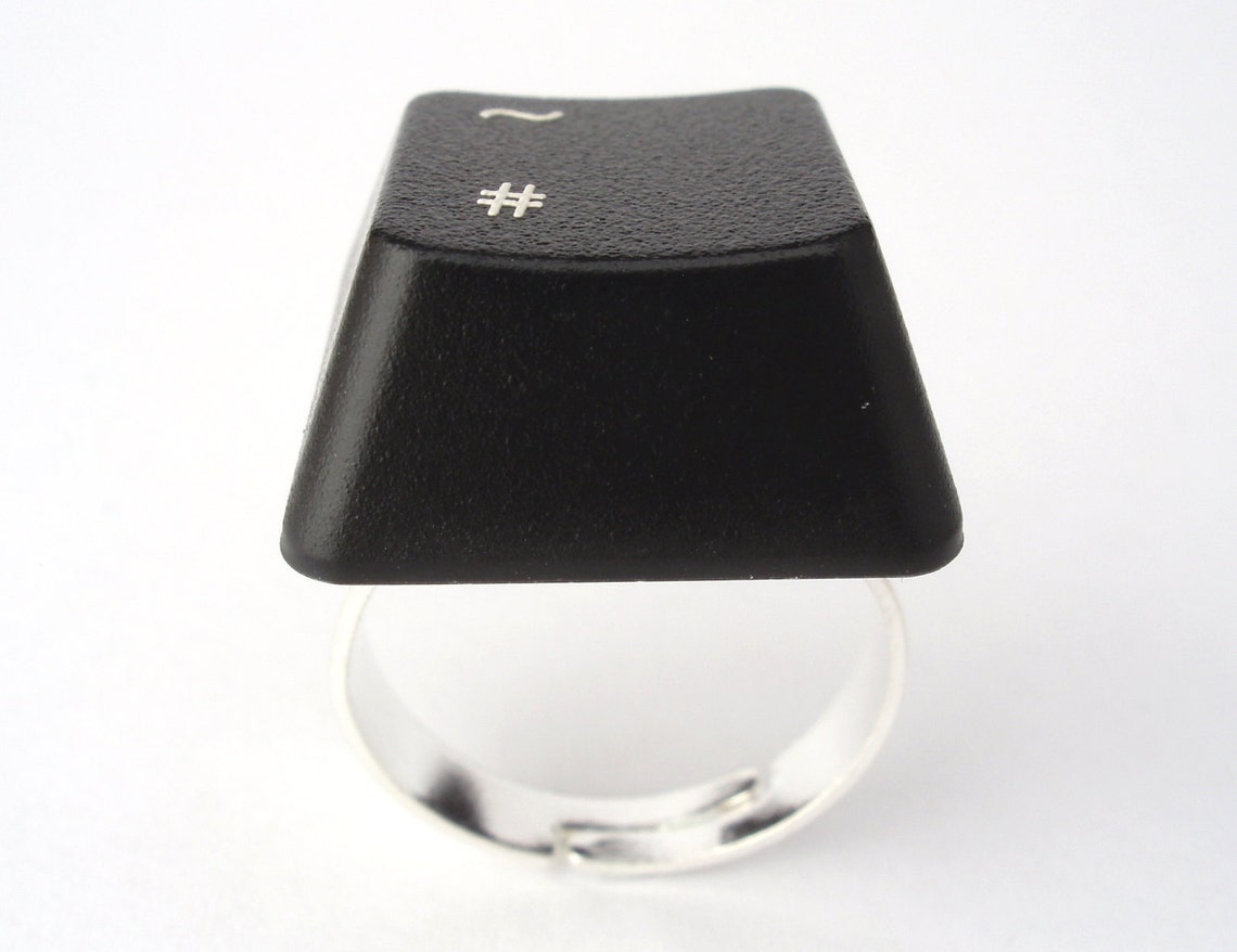 Hashtag Ring Handmade From a Computer Keyboard Key Ring - Etsy