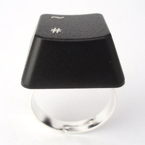 Hashtag Ring # Handmade From a Computer Keyboard Key Ring Recycled Ring ...