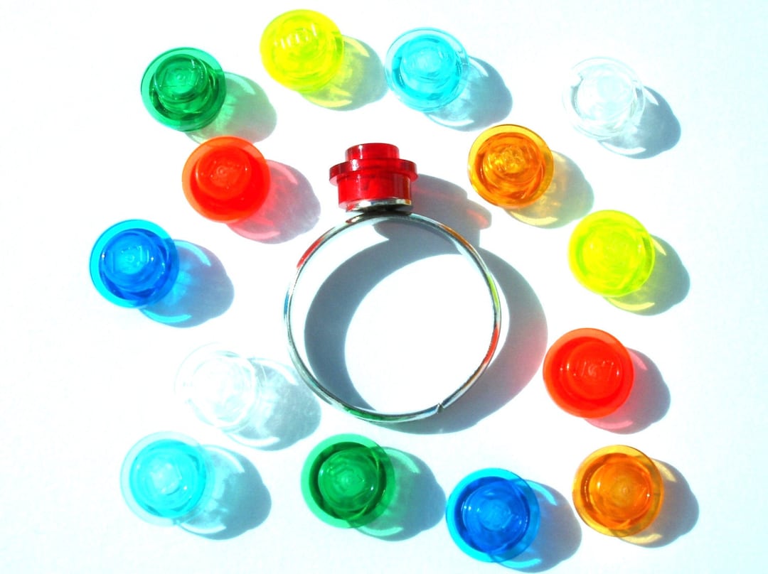 Pick Your Fav Transparent Colour Stud Ring Silver Plated Handmade With ...