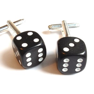 Dice Cufflinks Wedding Cufflinks Novelty Cufflinks Silver Plated ...