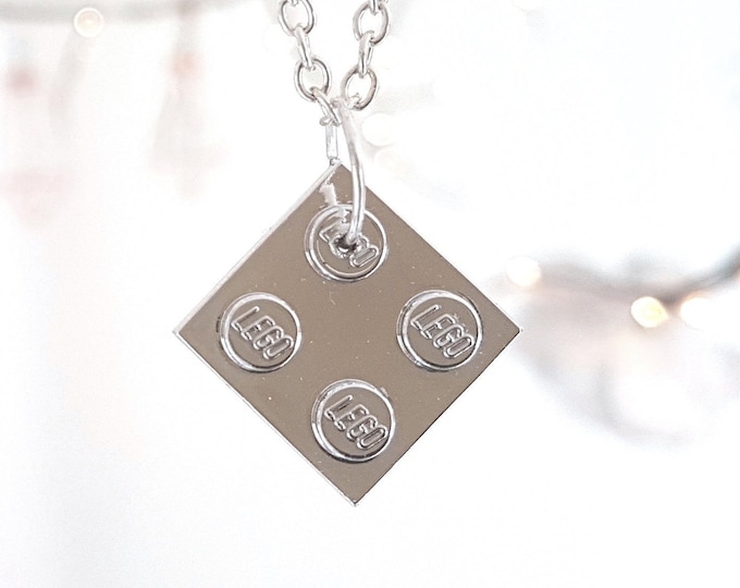 Handmade LEGO Pink Flower With Leaves and Bling Pendant Necklace - Etsy