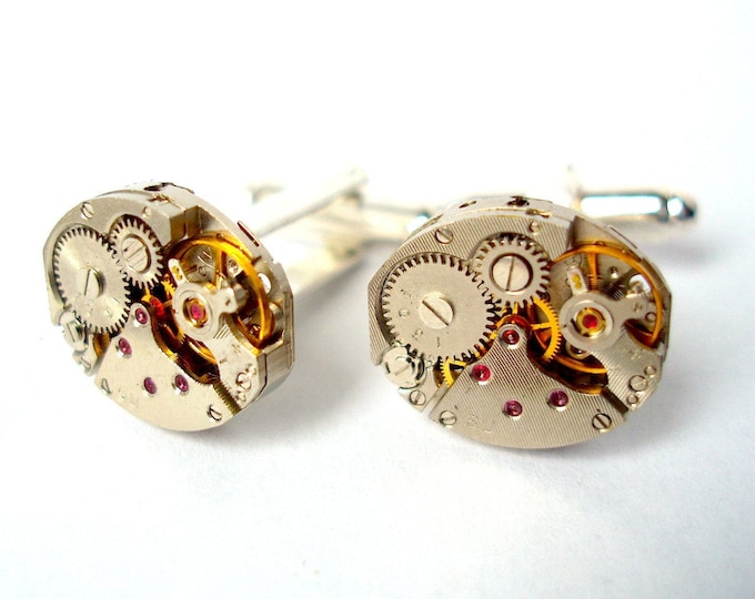 Silver Cufflinks, Steampunk Cufflinks, Gifts for Goths, Steam Punk Cuff ...