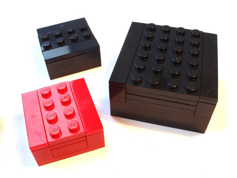 BLACK Necklace Gift Display Box Handmade With Lego(r) Bricks Heart ...