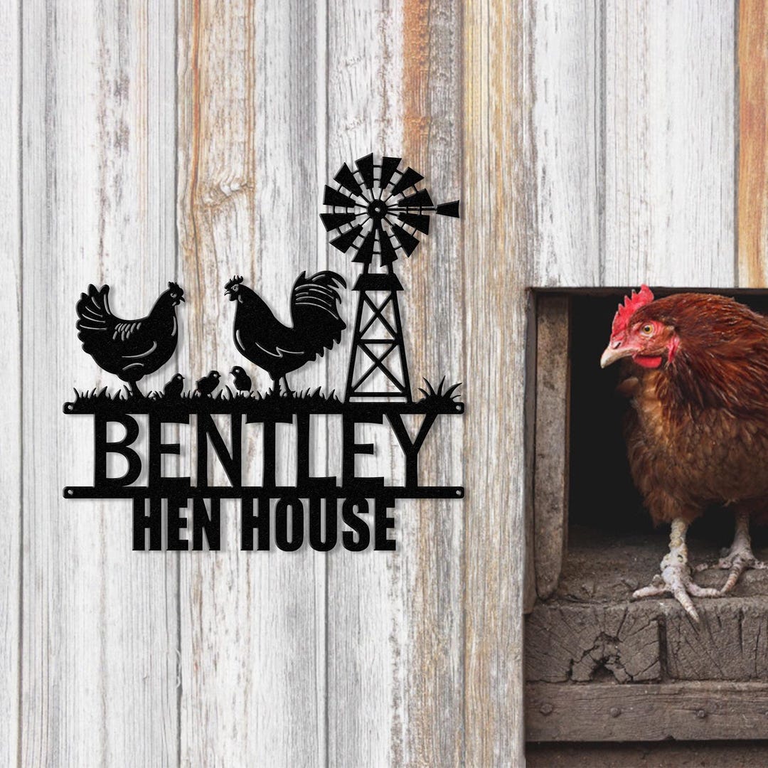 Custom Metal Signs, Chicken Coop Sign, Personalized Chicken Farm Sign ...