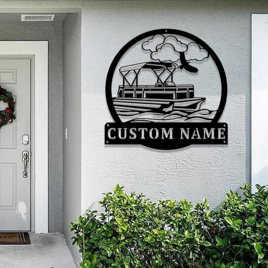 Custom Pontoon Boat Metal Sign Art, Personalized Pontoon Boat Captain ...
