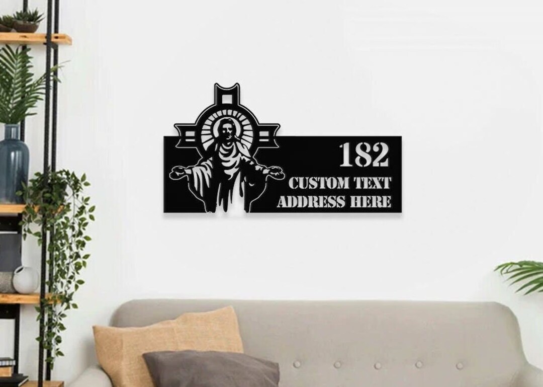Personalized Jesus Number Address Christian Address Sign Name Initial ...