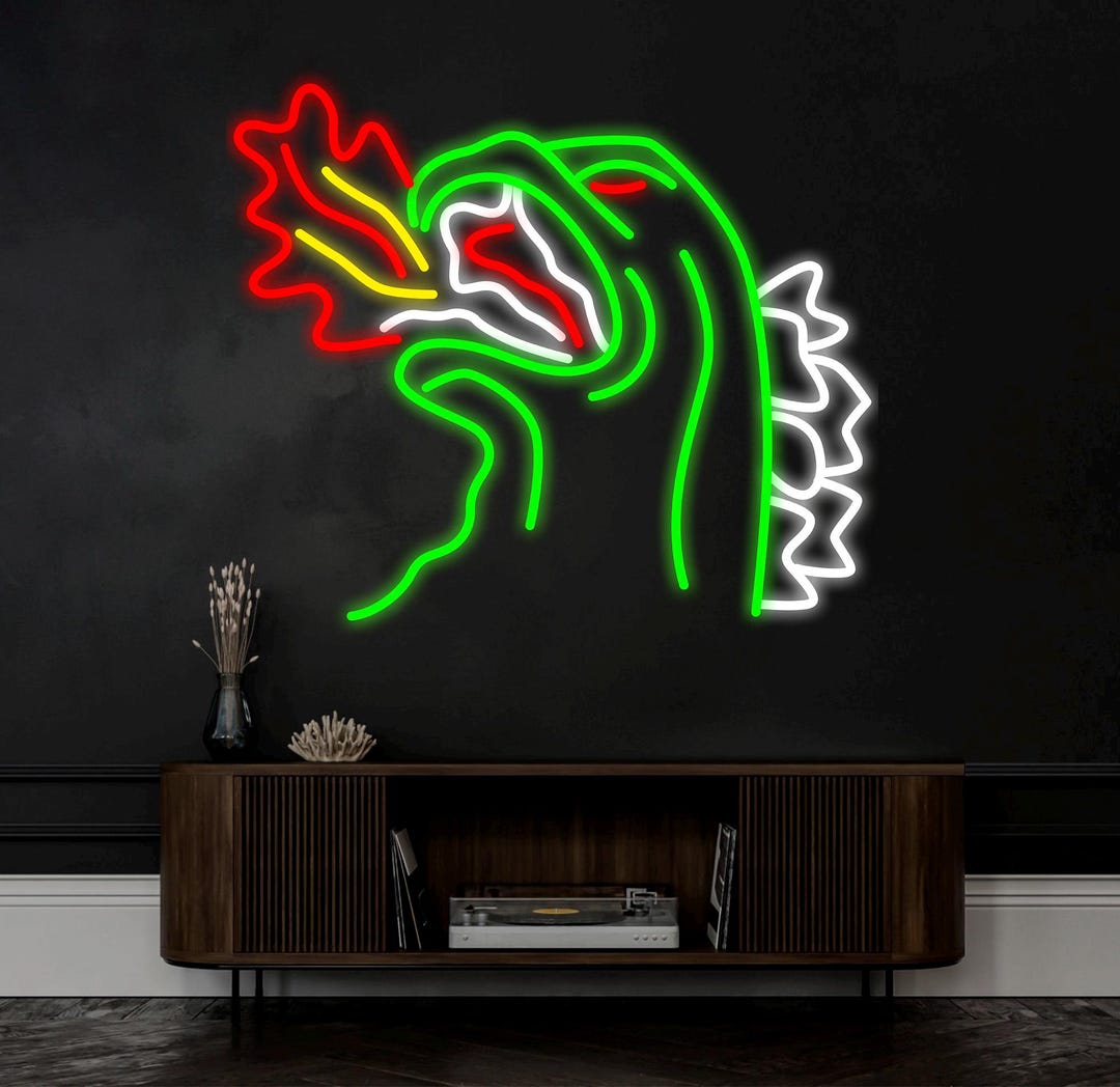Fire-breathing Monster Neon Signs Dinosaur Neon Light, Neon Sign for ...