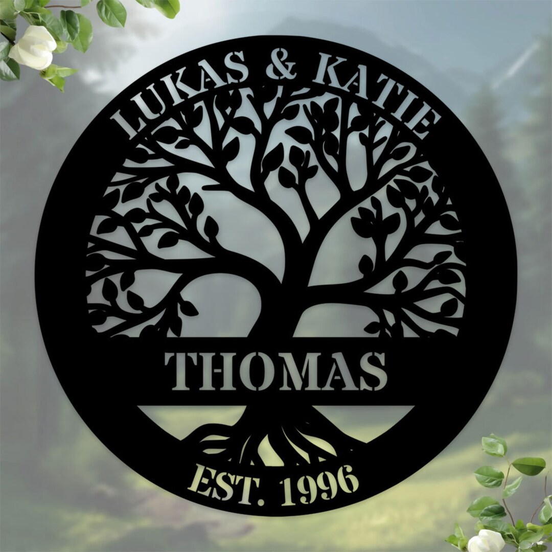 Welcome Family Tree of Life Metal Sign Personalized Wall Art Custom ...