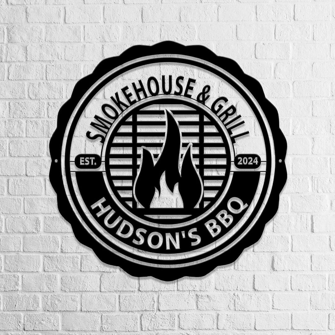 Personalized Metal Barbecue Wall Sign With LED Light, Custom Grill Sign ...