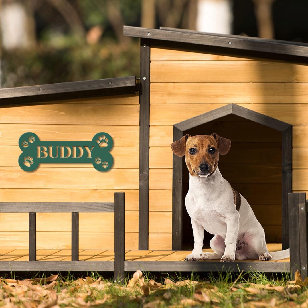 Personalized Dog Crate Metal Sign, Custom Dog Decor, Hanging Crate Sign ...