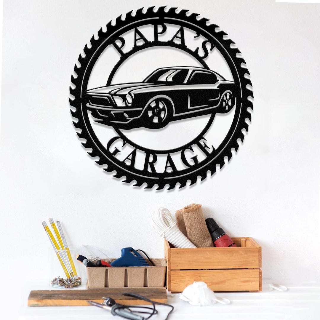 Custom Metal Muscle Car Garage Signs With Led Light, Metal Car Sign ...