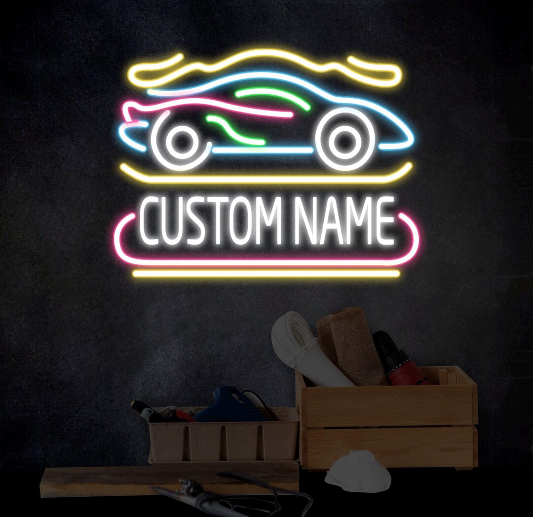 Custom Car Garage Sign, Personalized Neon Sign, Garage LED Sign, Garage ...