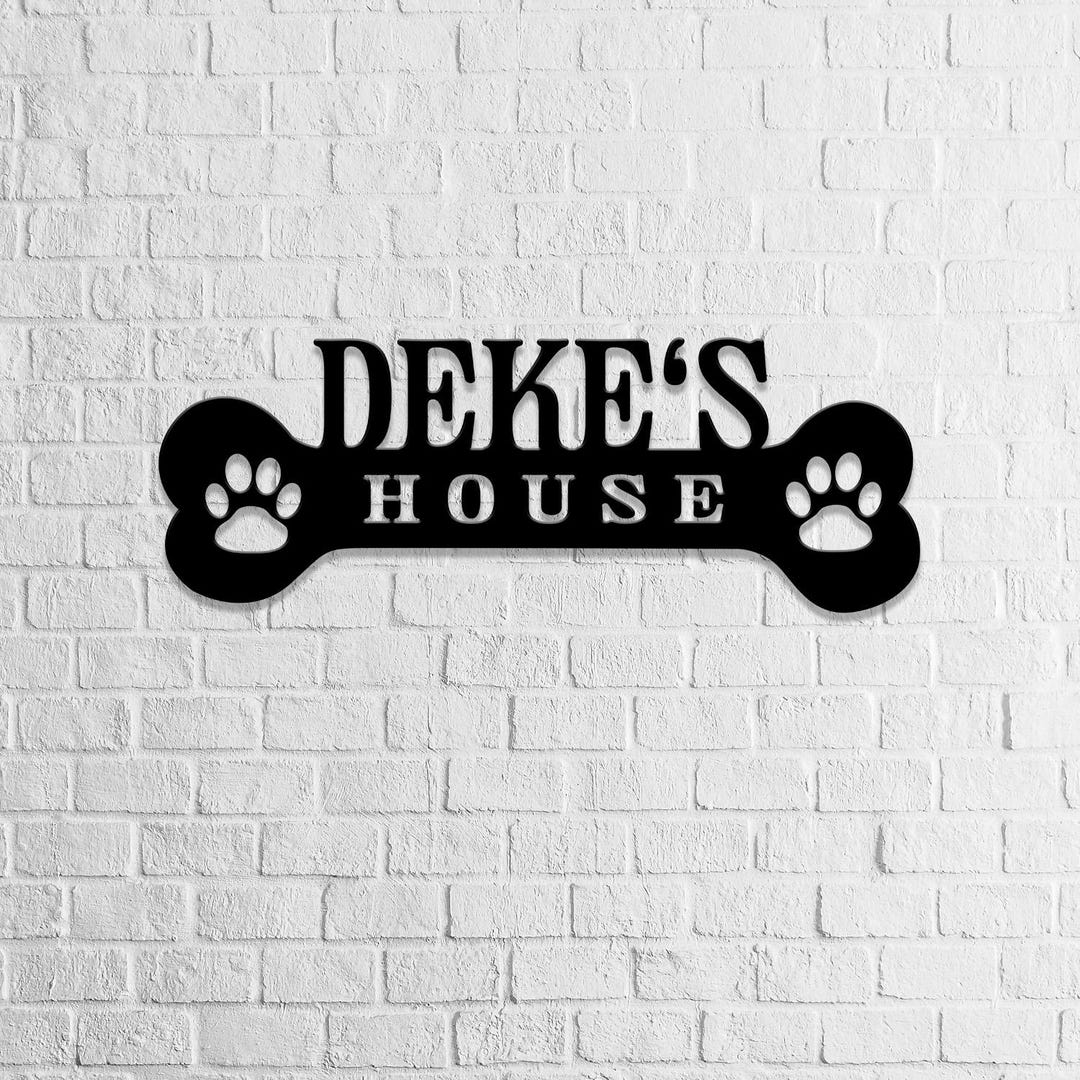 Personalized Crate Metal Sign, Custom Dog Name Decor, Hanging Dog Crate ...