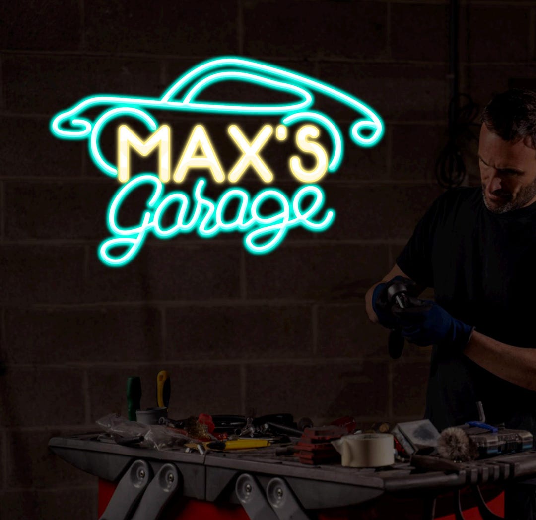 Kavaas Garage Neon Sign, LED Garage Sign for Car Room Decor, Neon Car ...