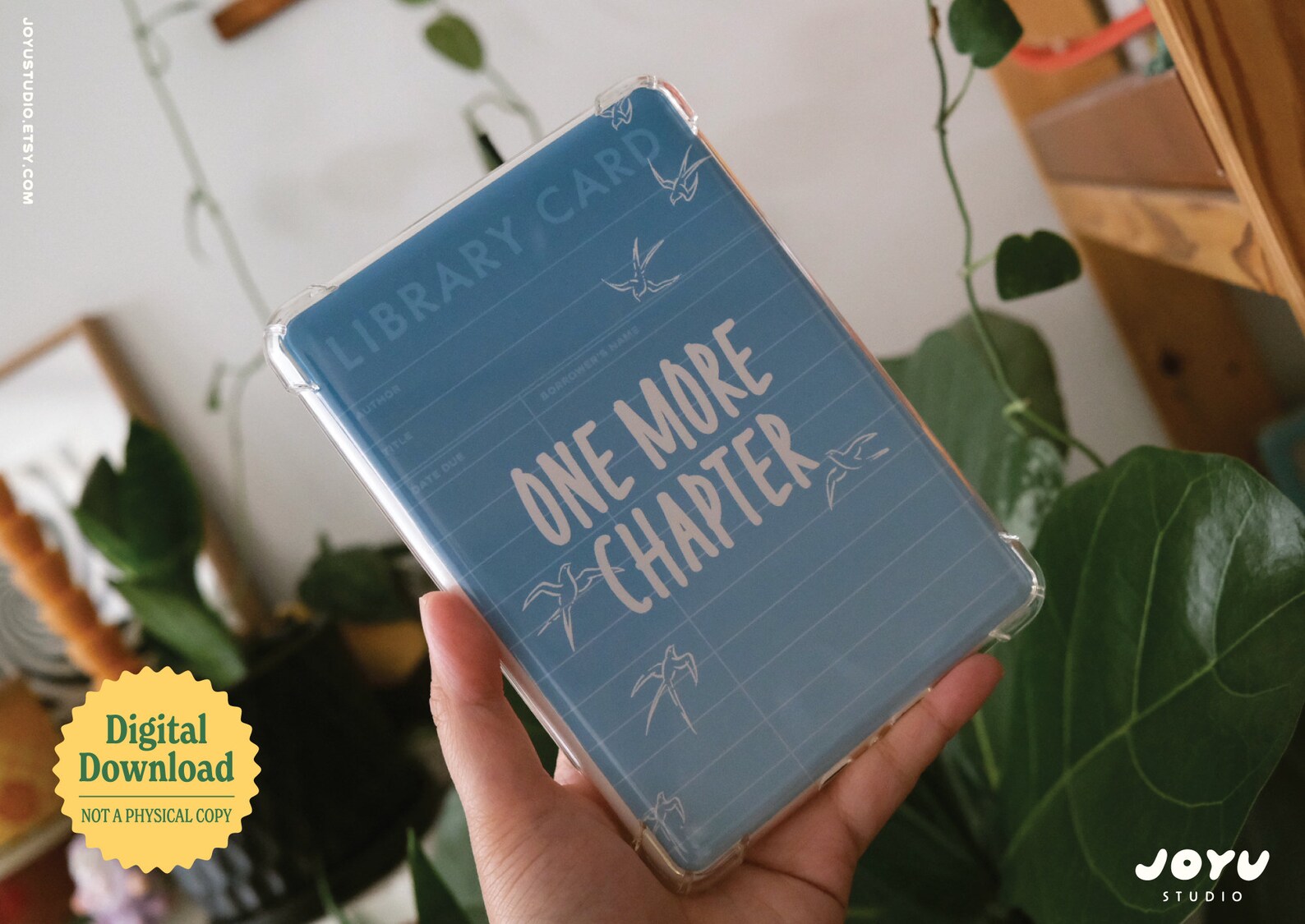 One More Chapter Kindle Insert Printable, Bookworm Blue Sky Birds ...