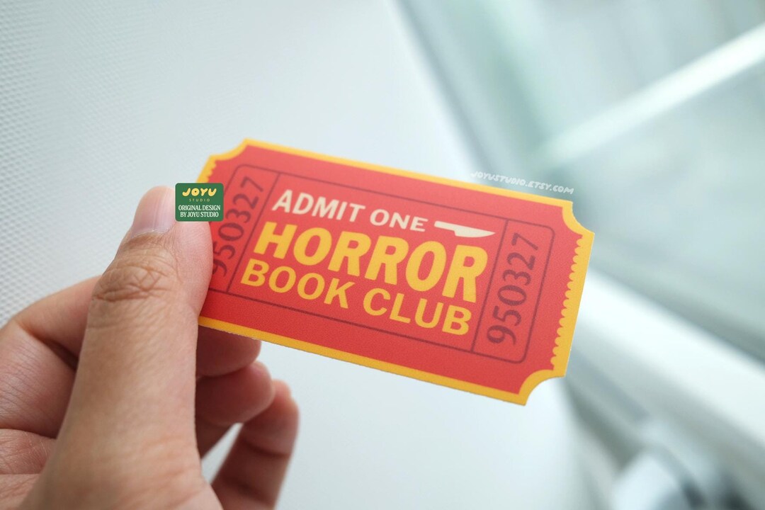 Horror Book Club Sticker, Retro Bookish Sticker for Kindle Decor, Cute ...