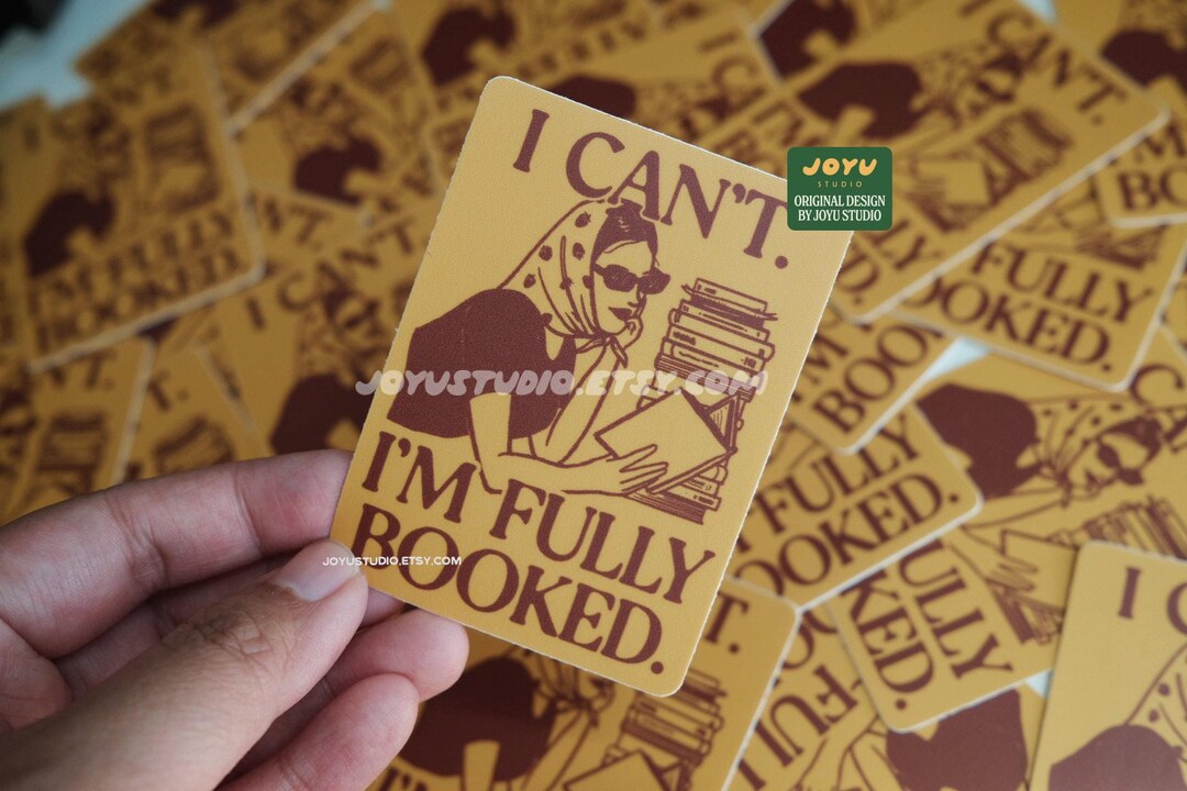 Fully Booked Sticker, Retro Style Bookish Sticker for Kindle Gift for ...