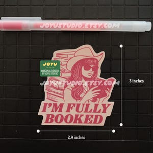 Fully Booked Sticker, Retro Cowgirl Bookish Sticker for Kindle Gift for Readers Book Lovers ...