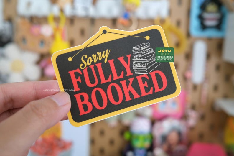 Fully Booked Sign Sticker, 80s Retro Sign Bookish Sticker for Kindle ...